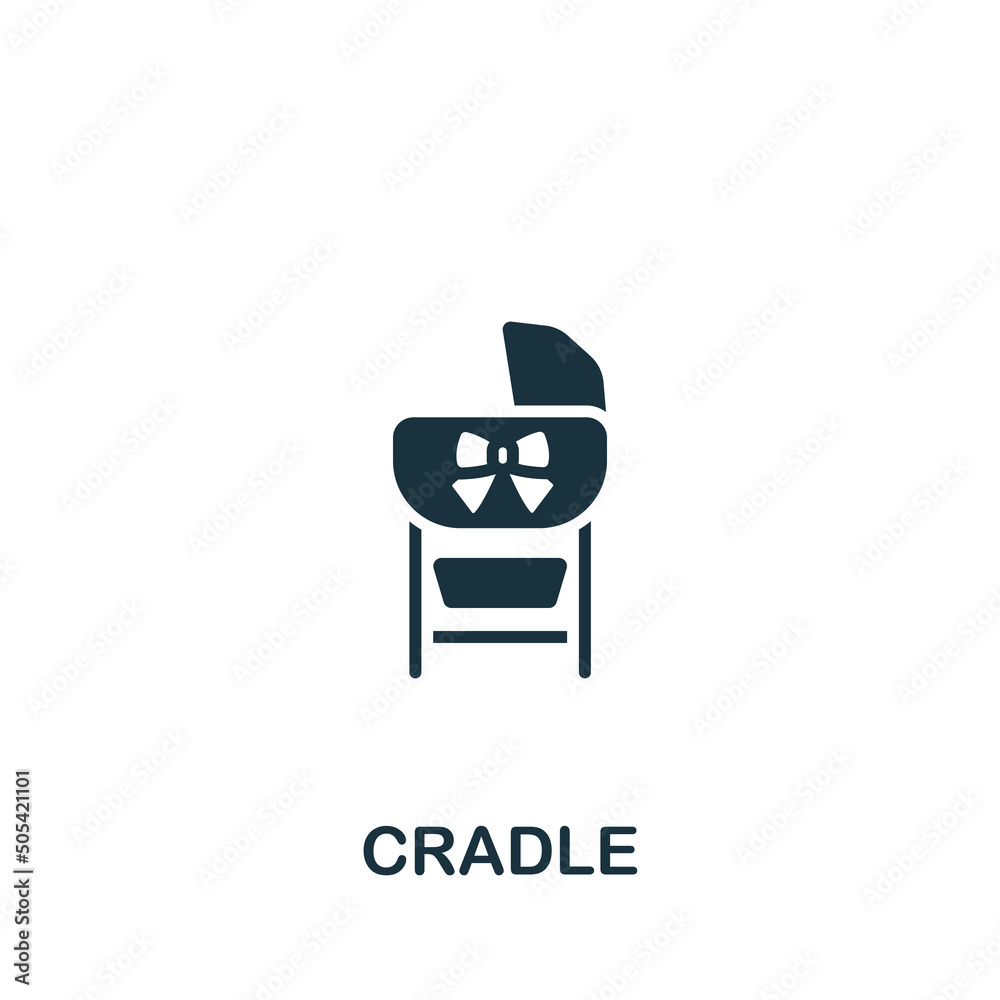 Cradle icon. Monochrome simple Interior Furniture icon for templates ...