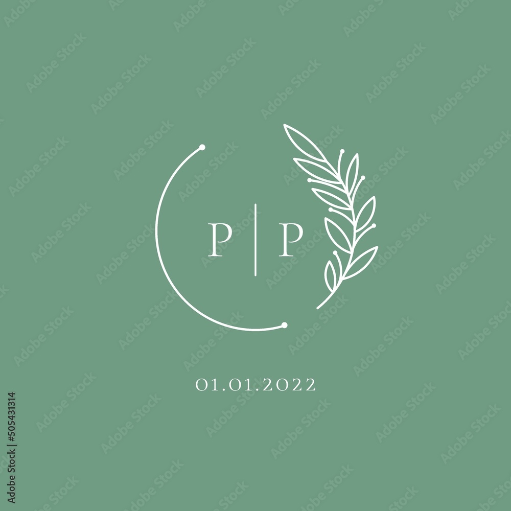 Initial letter PP wedding logo design ideas Stock Vector | Adobe Stock
