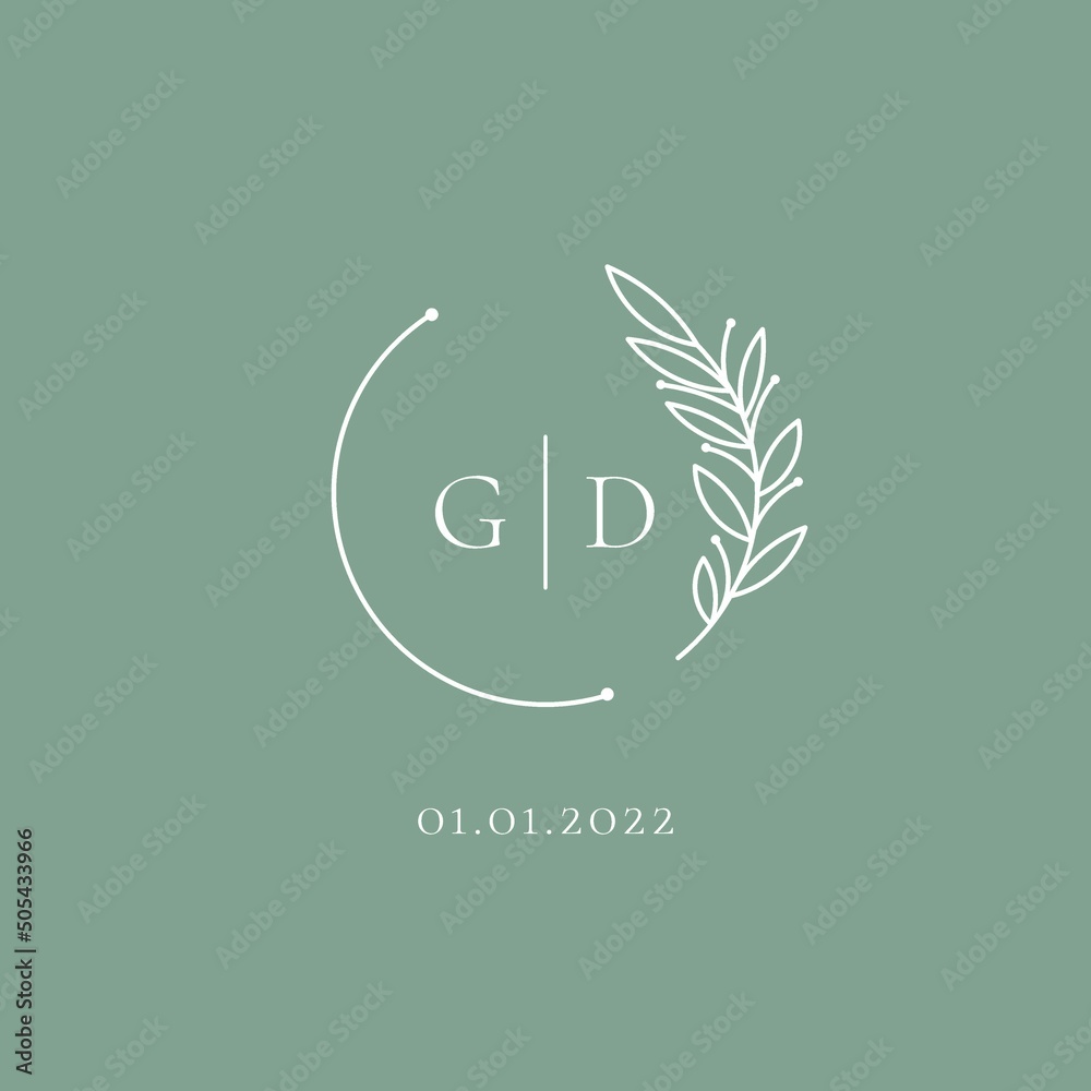 Initial letter GD wedding logo design ideas Stock Vector | Adobe Stock
