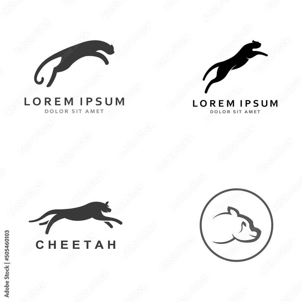 Cheetah animal logo with design concept vector illustration template ...