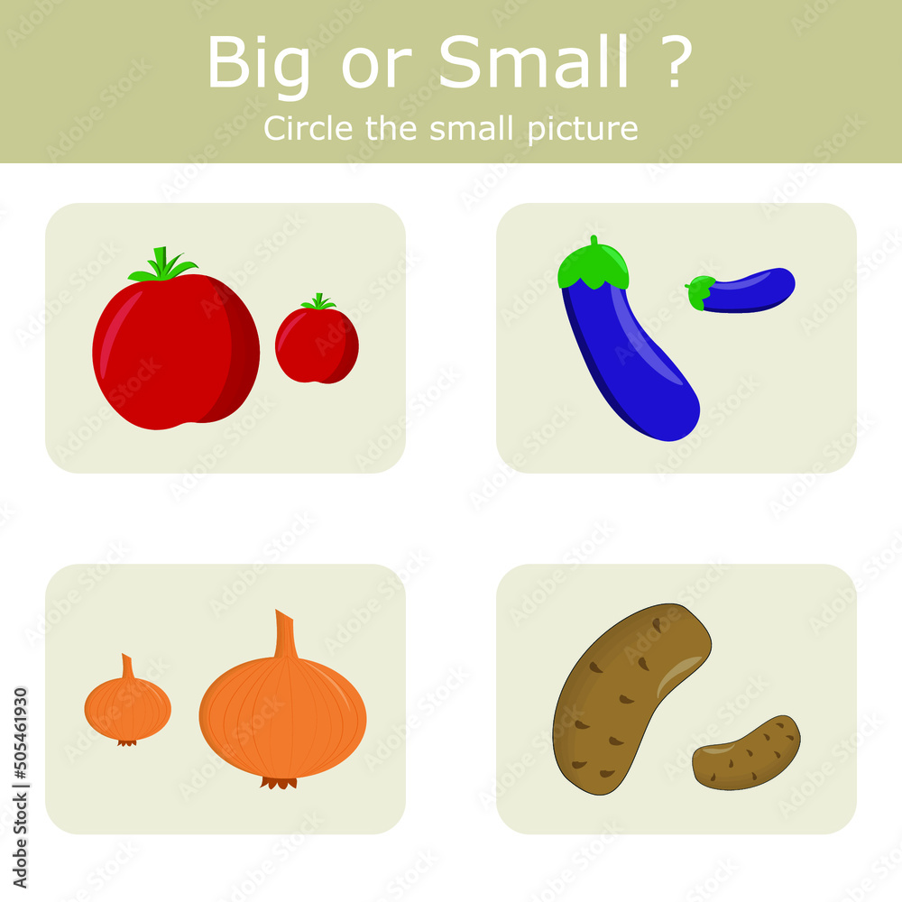 Appropriate children's educational game. Find where the big and small ...