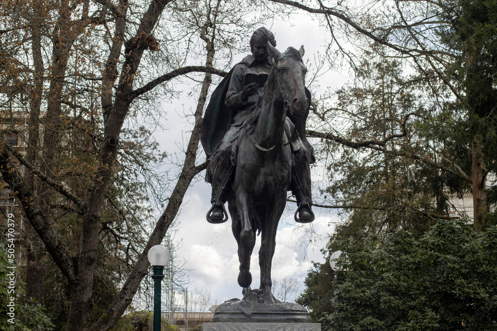 Salem, OR, USA - Mar 31, 2022: Front view of the Circuit Rider, a ...