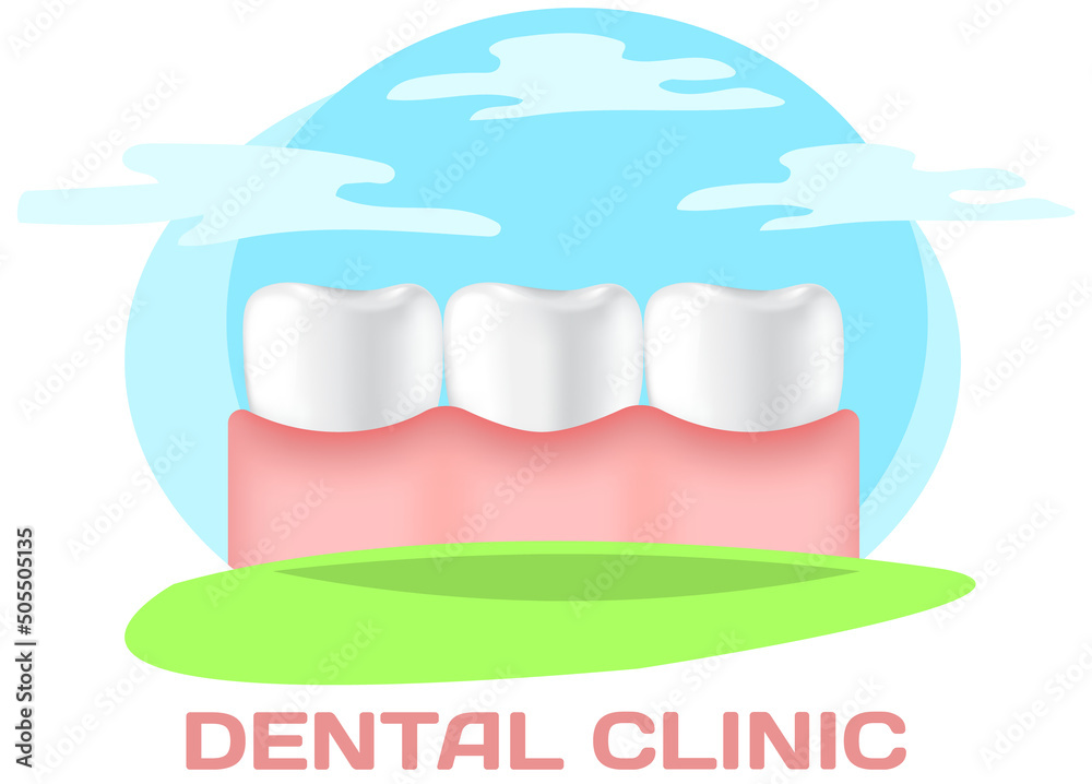 Dental clinic poster vector illustration. Advertisement of hospital for ...