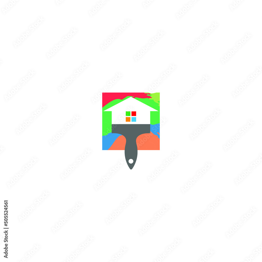 Vector illustration of a house paint logo icon Stock Vector | Adobe Stock
