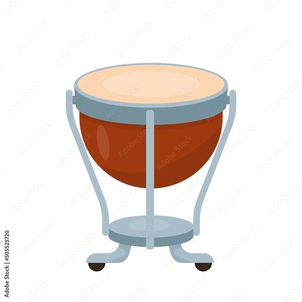 Wooden Timpani icon isolated on white background. Hand drum timpani ...