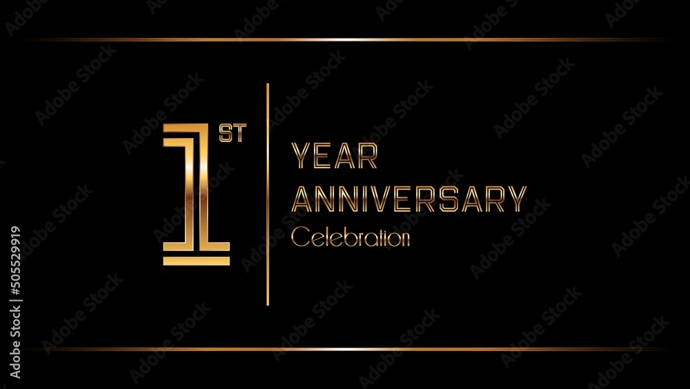 1 Year Anniversary logotype. Anniversary celebration template design ...