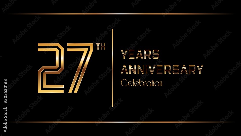 27 Years Anniversary logotype. Anniversary celebration template design for booklet, leaflet ...