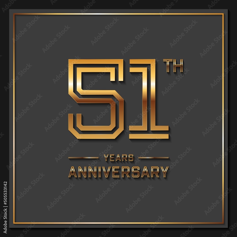 51 Years Anniversary logotype. Anniversary celebration template design ...