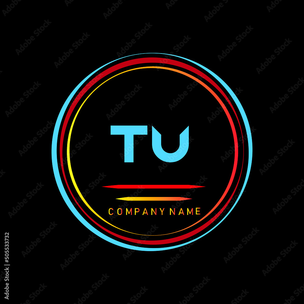 TU Alphabet Letter Design With Creative Circles, TU Letter Logo Design ...