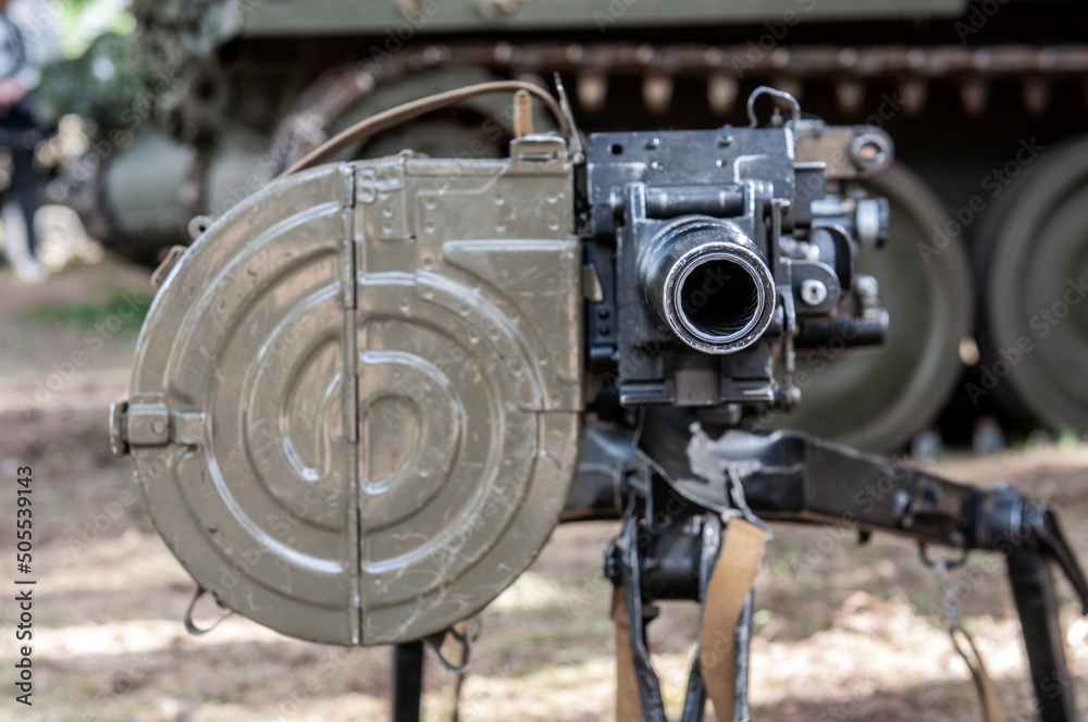 Machine automatic grenade launcher AGS-17 close-up. Automatic grenade ...
