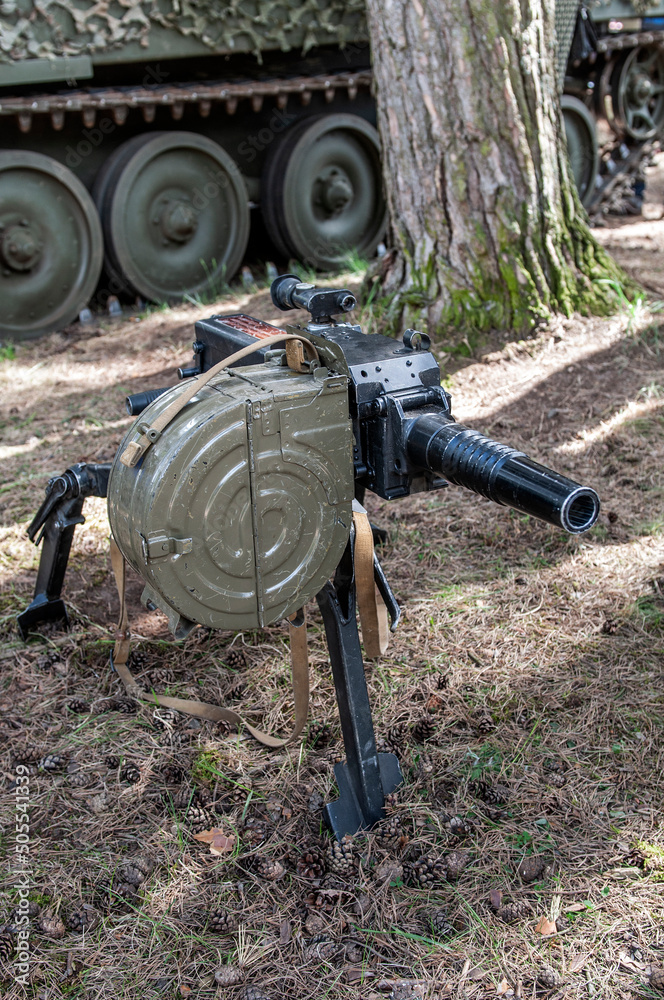 Machine automatic grenade launcher AGS-17 close-up. Automatic grenade ...