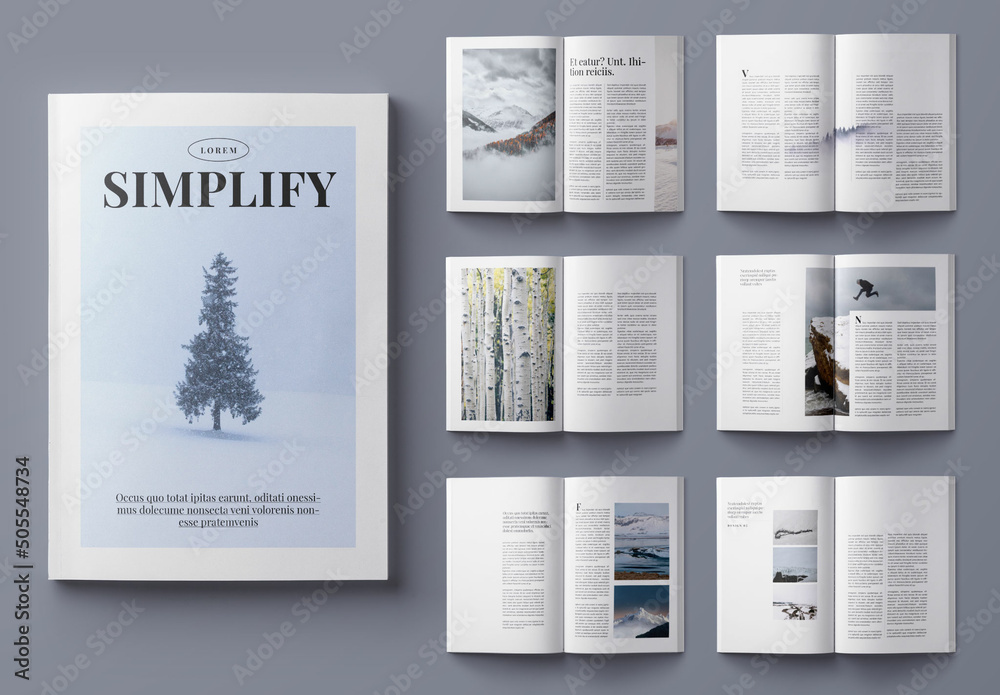 Simplify Magazine Layout Stock Template | Adobe Stock