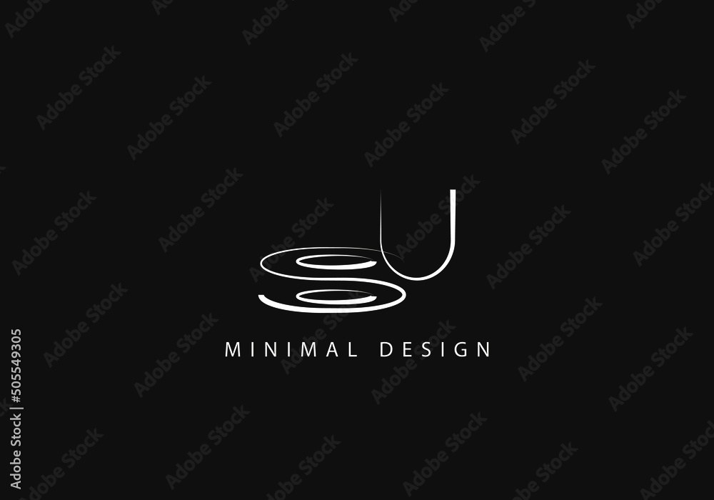 Alphabet letter SU logo design line art Stock Vector | Adobe Stock