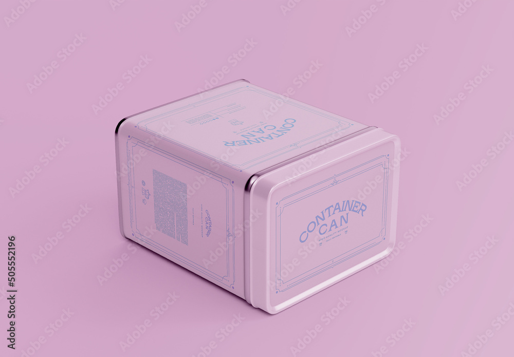 Rectangle Tin Can Mockup Stock Template | Adobe Stock