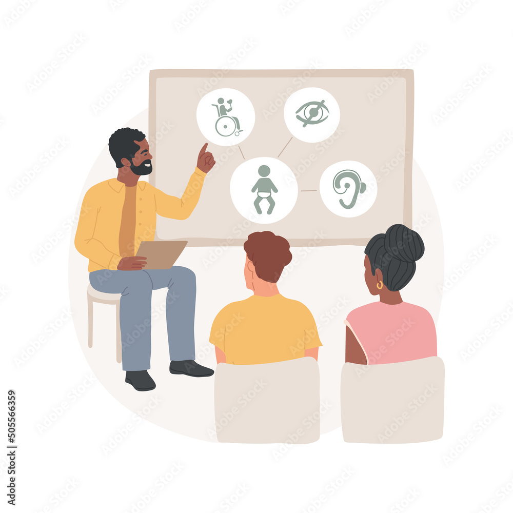 Support group session isolated cartoon vector illustration. Parents ...
