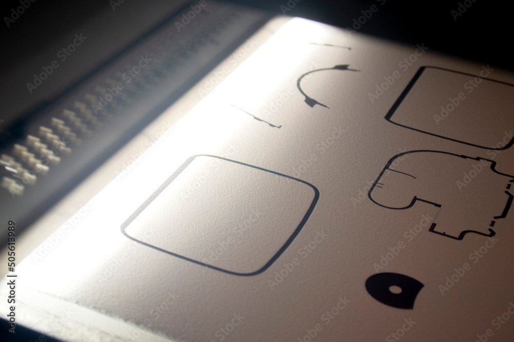 Industrial powder 3D printer printing process close-up. Multi Jet ...