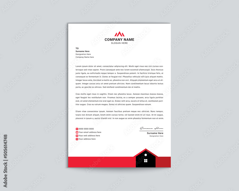 Real Estate Letterhead Design template. Multipurpose Professional ...