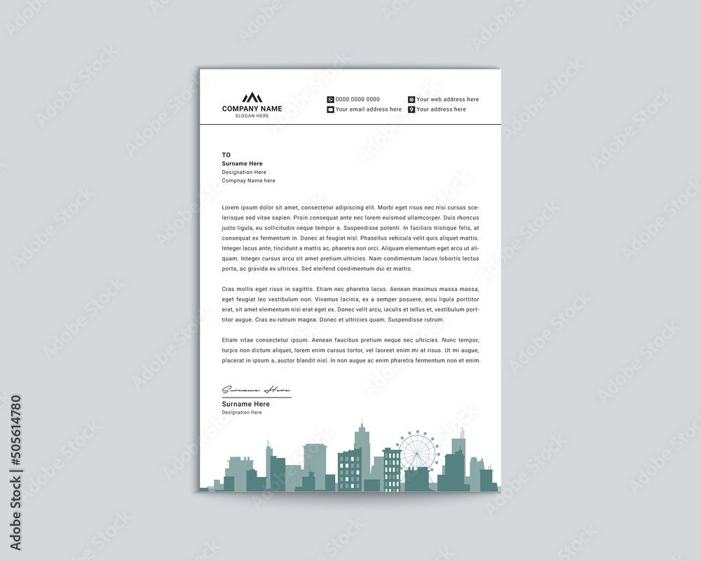 Real Estate Letterhead Design template. Multipurpose Professional ...
