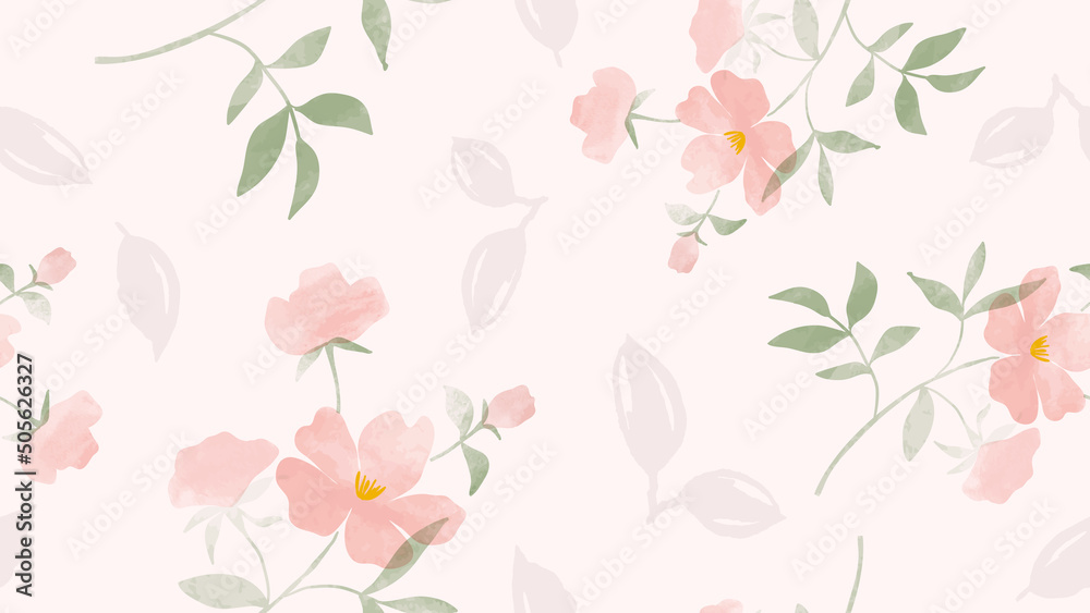 Abstract floral in seamless pattern background. Pink flower petals ...