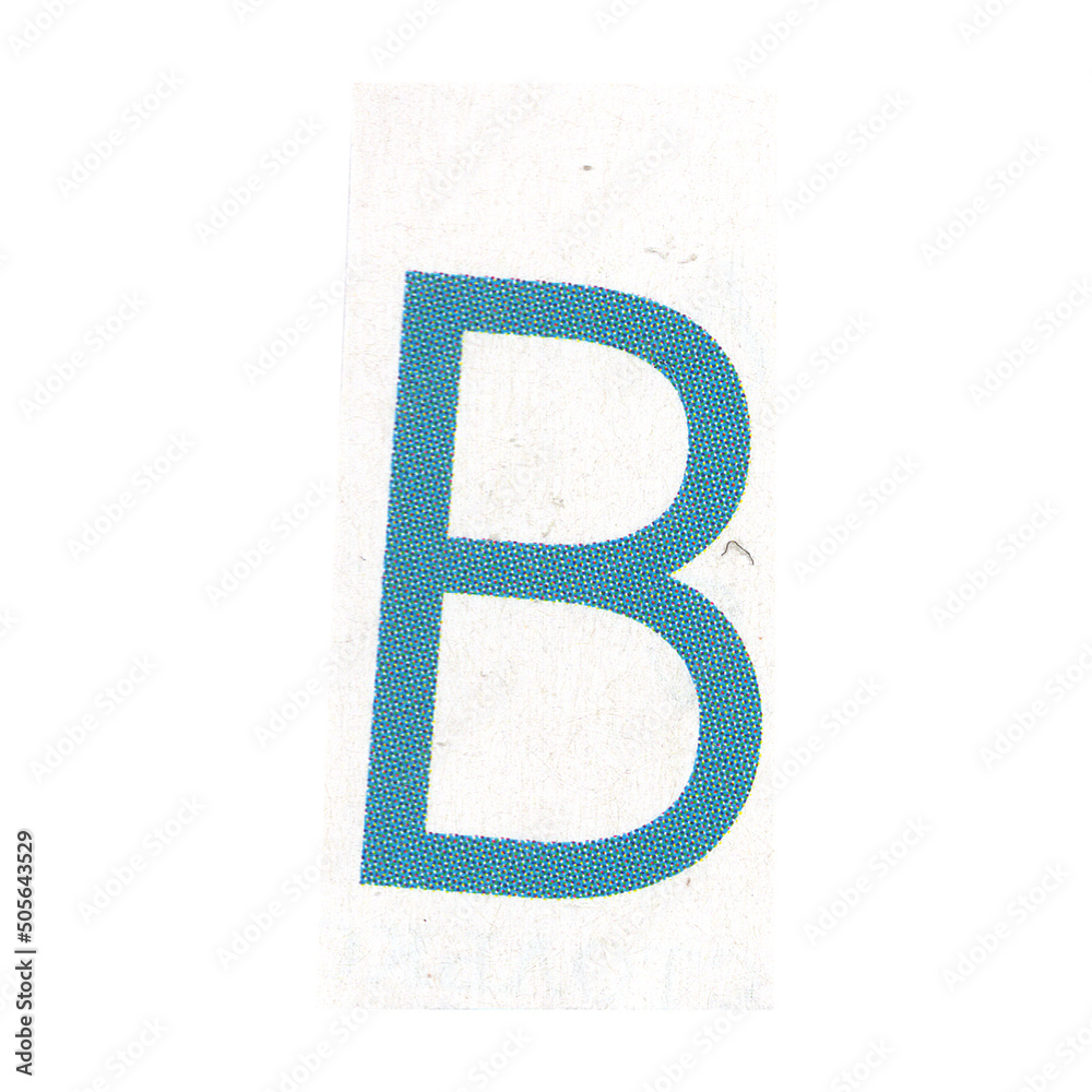 letter b magazine cut out font, ransom letter, isolated collage ...
