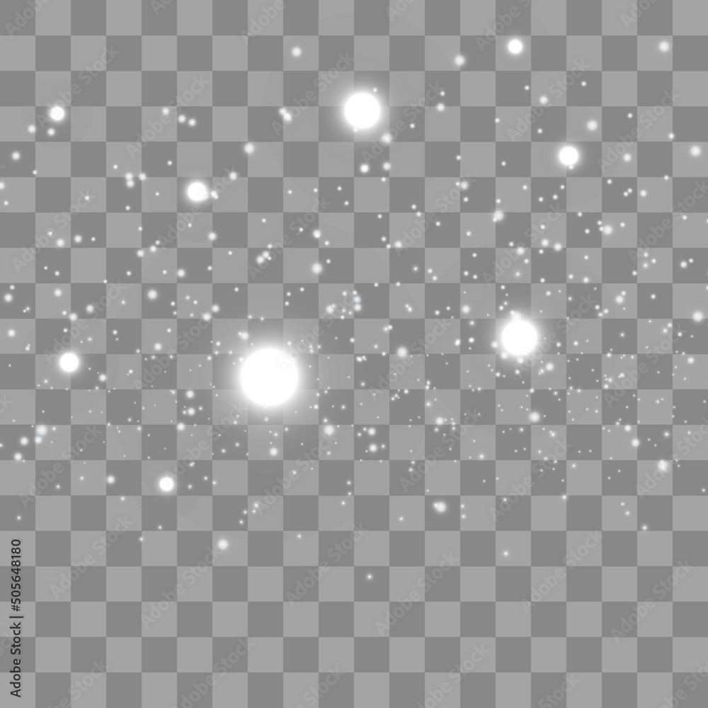 Vector falling snow effect isolated on transparent background with ...