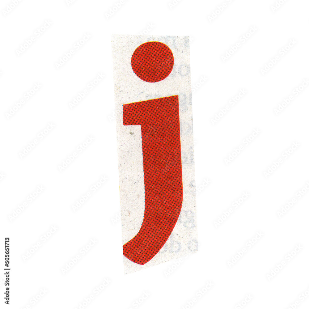 letter j magazine cut out font, ransom letter, isolated collage ...