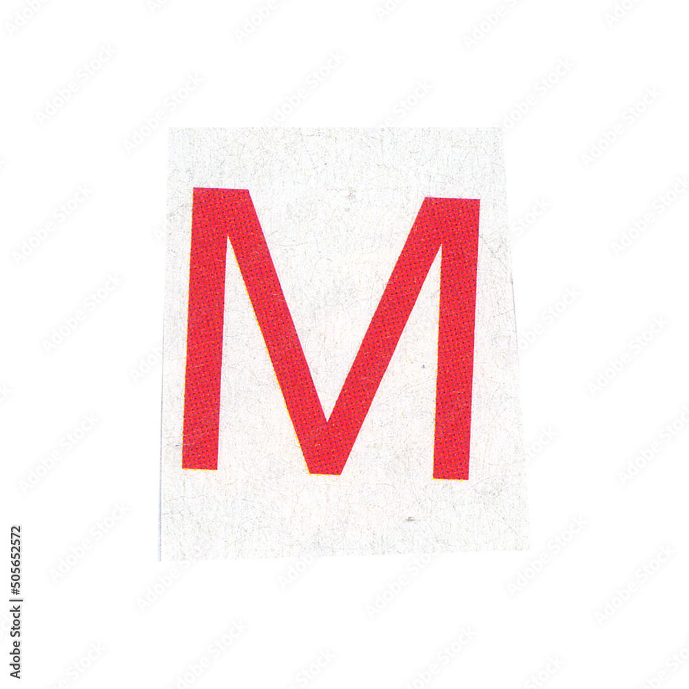 letter m magazine cut out font, ransom letter, isolated collage ...