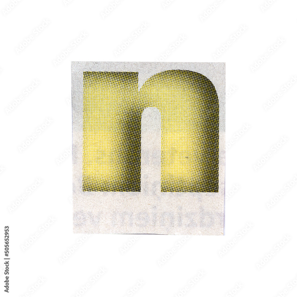 letter n magazine cut out font, ransom letter, isolated collage ...