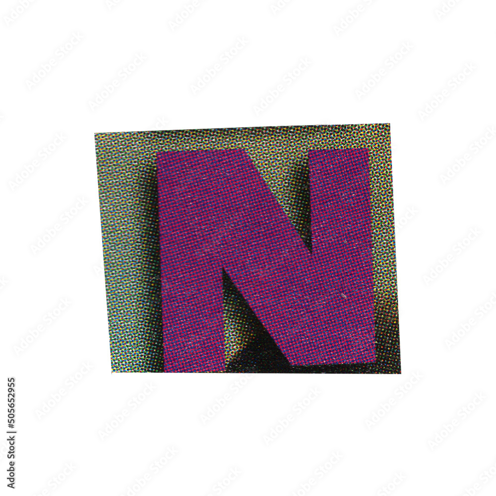 letter n magazine cut out font, ransom letter, isolated collage ...