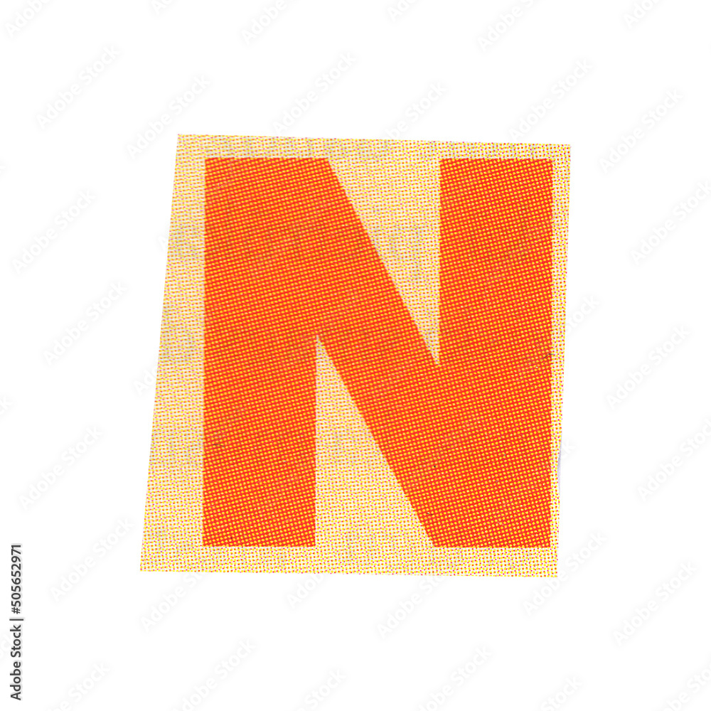 letter n magazine cut out font, ransom letter, isolated collage ...
