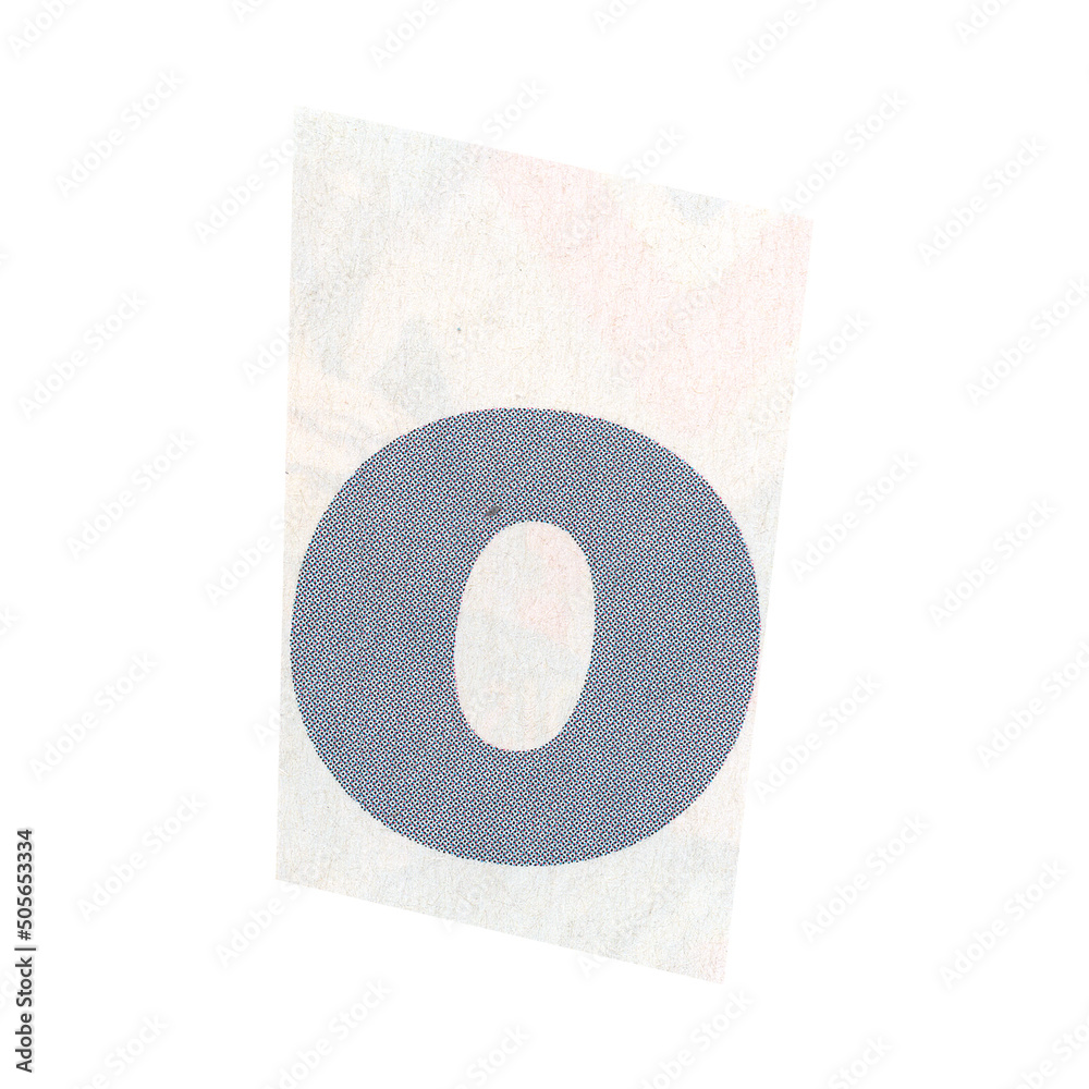 letter o magazine cut out font, ransom letter, isolated collage ...