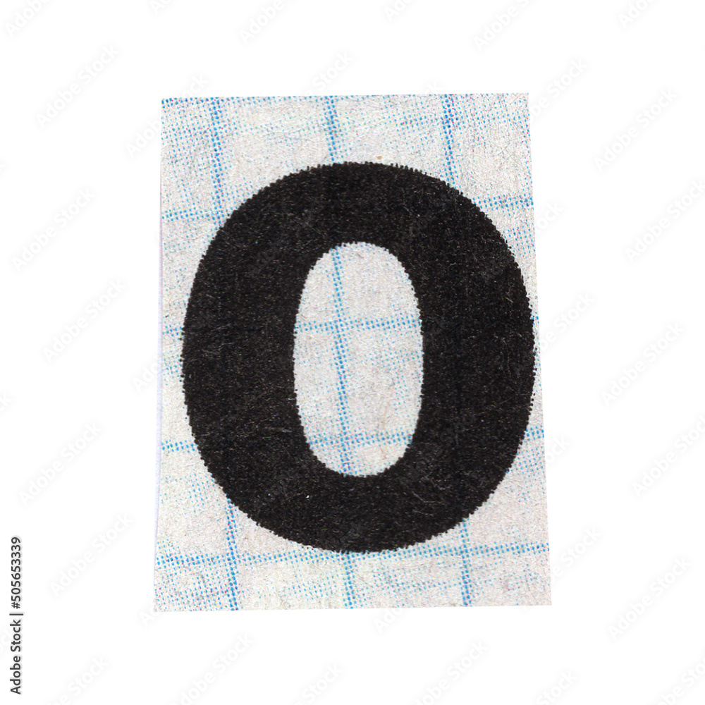 letter o magazine cut out font, ransom letter, isolated collage ...