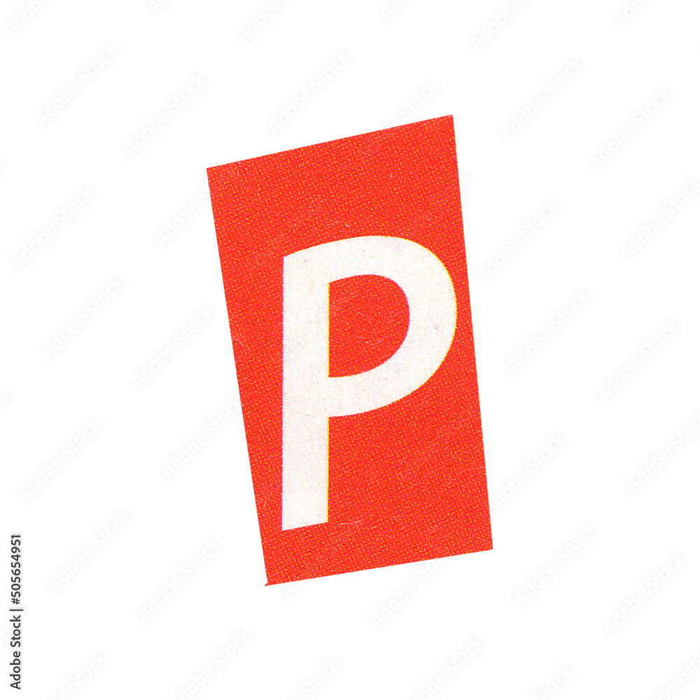 letter p magazine cut out font, ransom letter, isolated collage ...