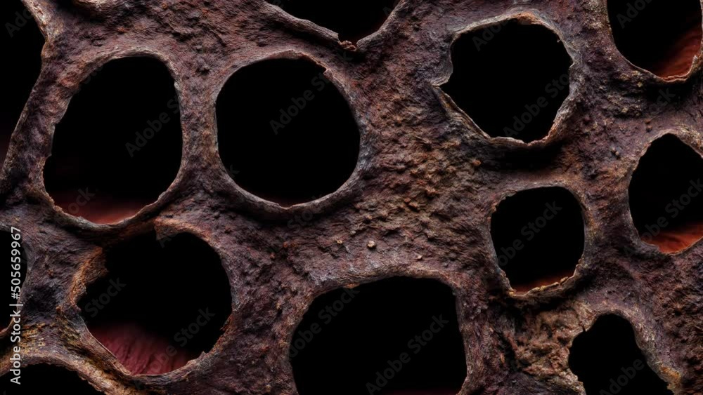 Breathing porous skin surface. Moving organic texture, abstract ...