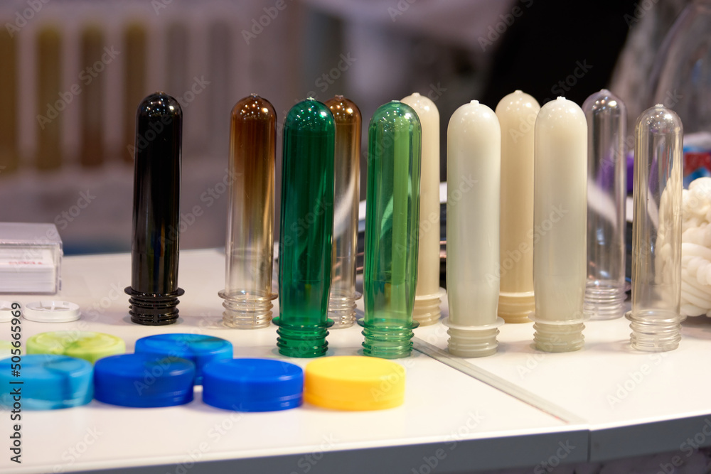 Colored plastic bottle pet preforms and caps. Flasks for blow molding ...