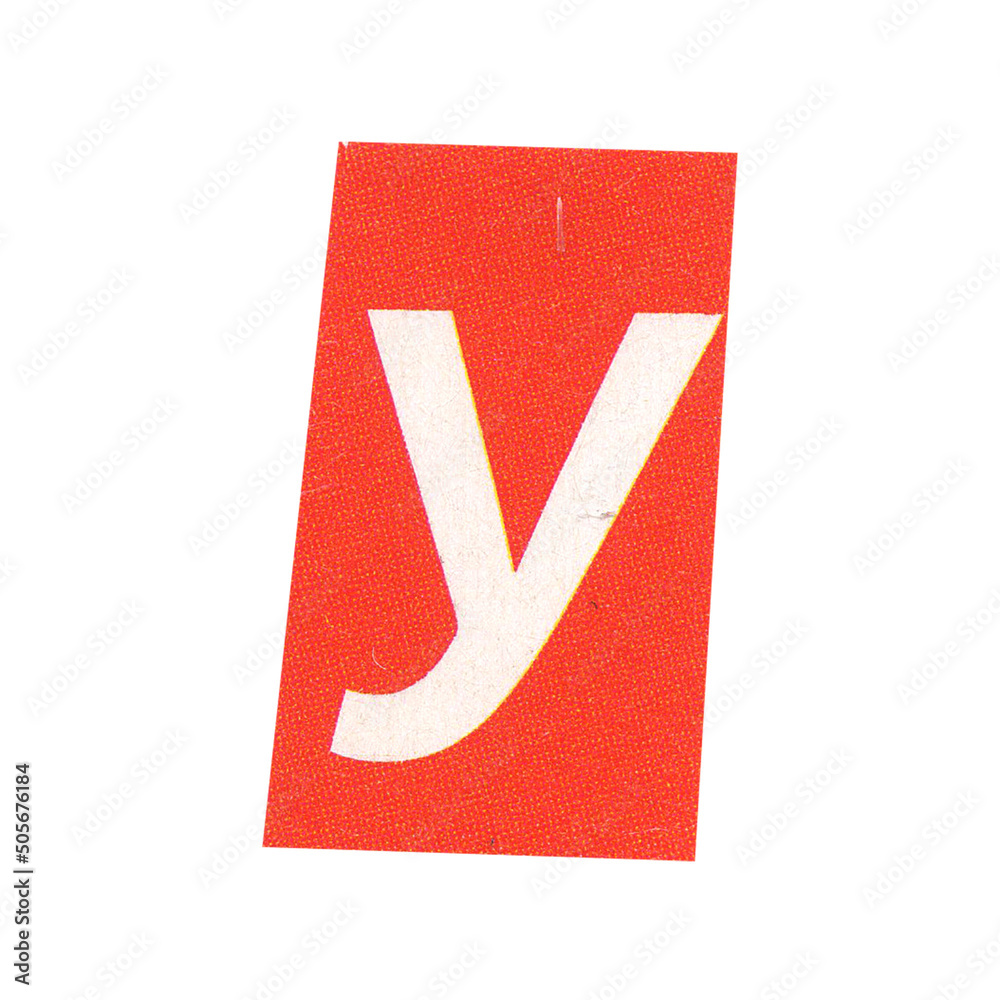 letter y magazine cut out font, ransom letter, isolated collage ...