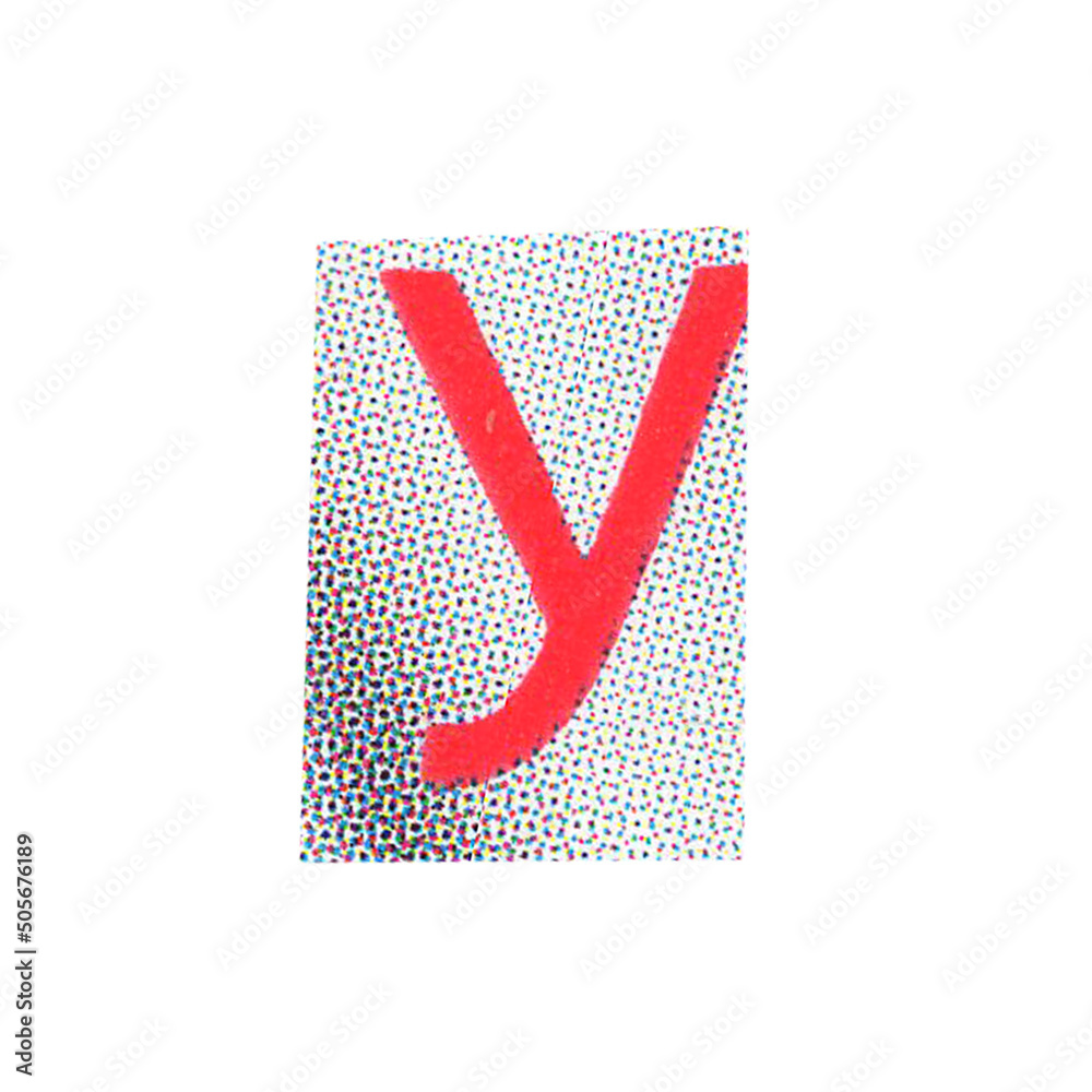 letter y magazine cut out font, ransom letter, isolated collage ...
