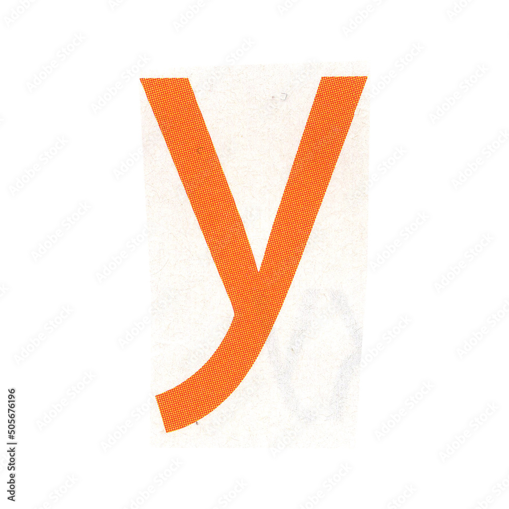 letter y magazine cut out font, ransom letter, isolated collage ...