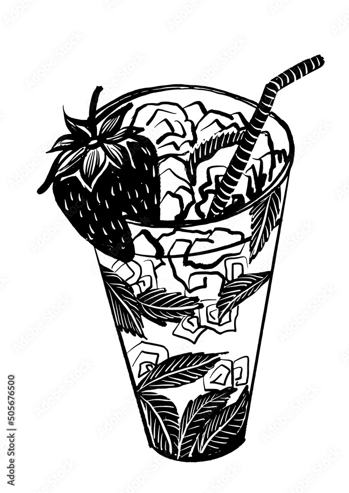 Strawberry Lemonade Drawing at Lisa Bassett blog