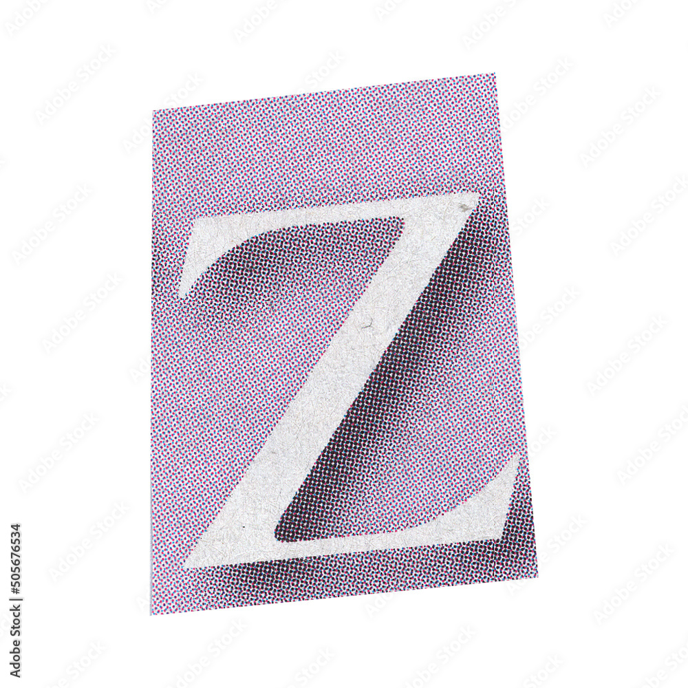 letter z magazine cut out font, ransom letter, isolated collage ...