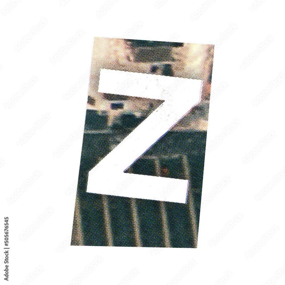 letter z magazine cut out font, ransom letter, isolated collage ...