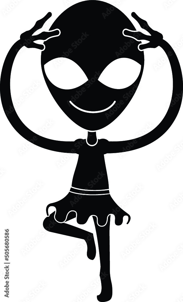 Cartoon Alien Aliens Ballerina Dance Dancer Dancing Tutu UFO Spaceship ...