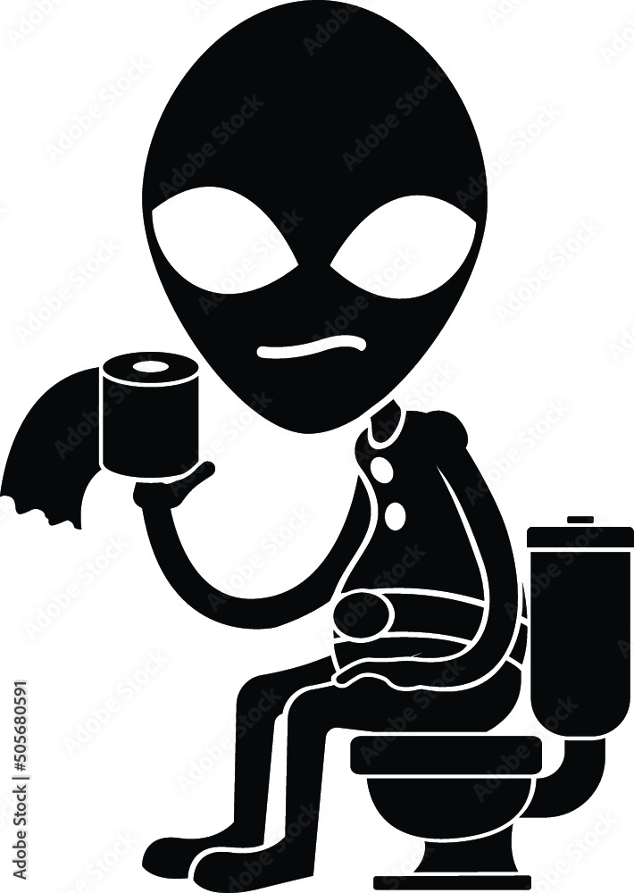 Cartoon Alien Aliens Toilet Roll Paper Bathroom Funny UFO Spaceship ...