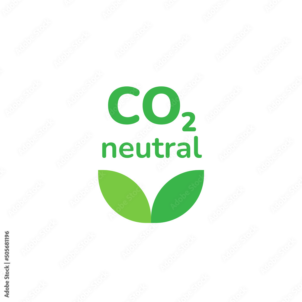 CO2 neutral emblem icon banner. Zero carbon footprint, co2 emission ...