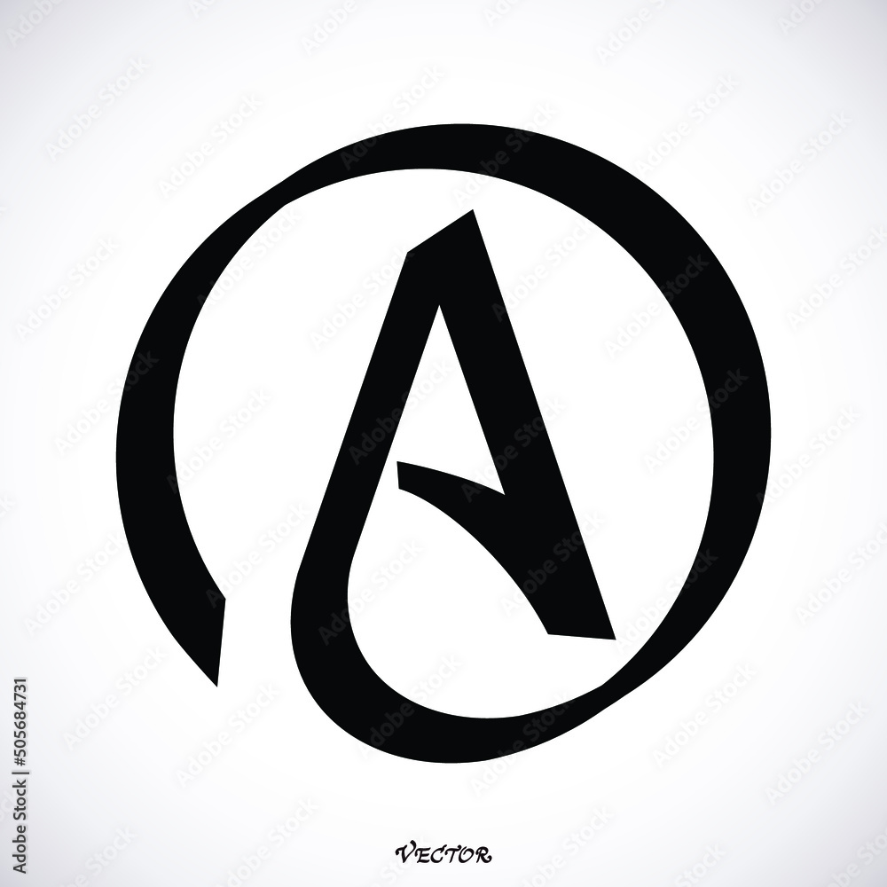Atheism Black and White Printable Symbol Stock Vector | Adobe Stock