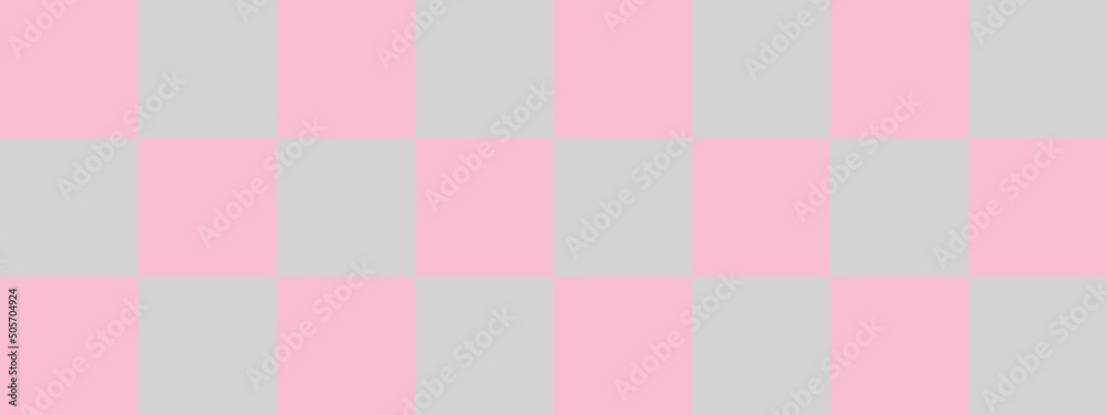 Checkerboard banner. Light grey and Pink colors of checkerboard. Big ...