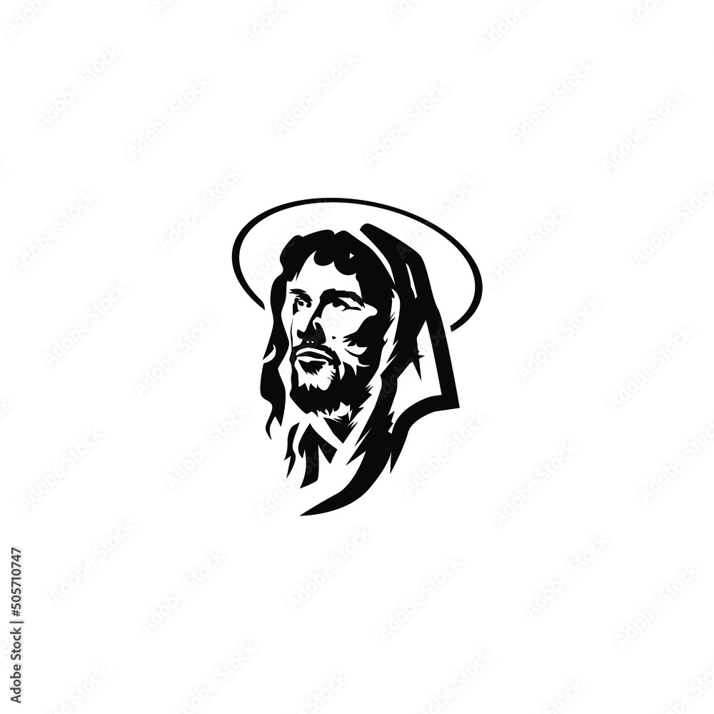 jesus christ face vector illustration Stock Vector | Adobe Stock