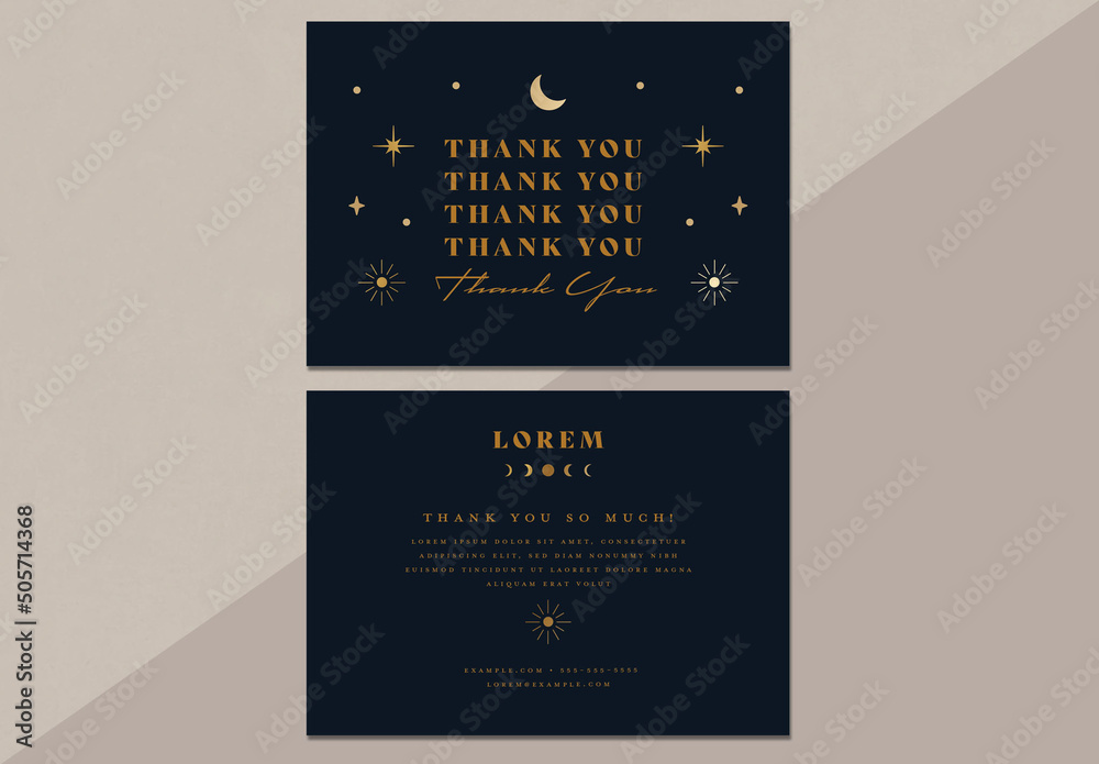 Thank You Layout Design with Celestial Design Stock Template | Adobe Stock