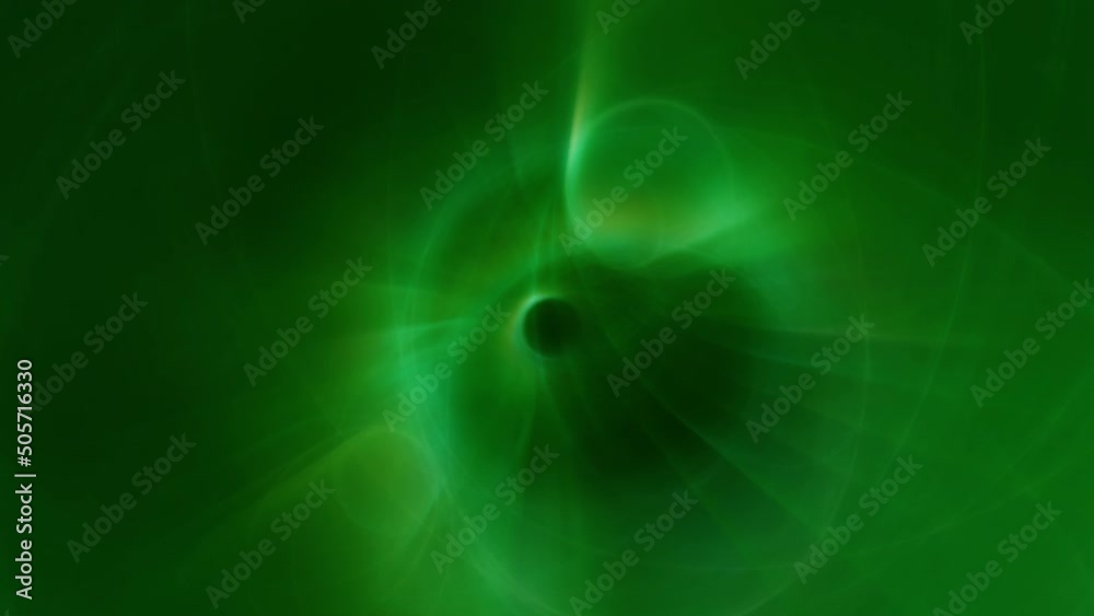 Abstract green energy loop background with summer sun rays and lens ...