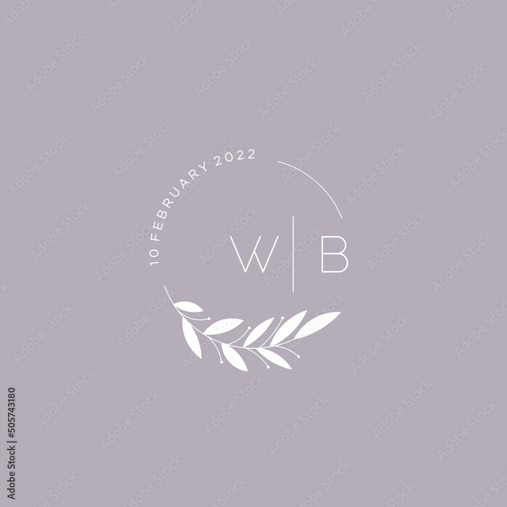 Initial letter WB wedding monogram logo design ideas Stock Vector ...